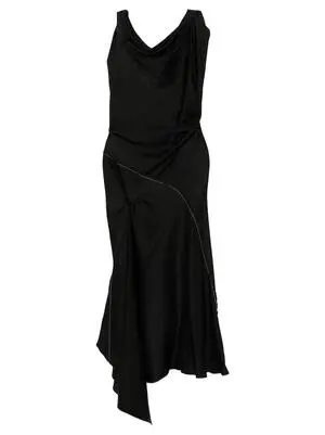 Victoria Beckham Asymmetric Cowl-neck Dress - Black