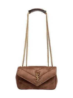Saint Laurent Lou Lou Suede Shoulder Bag - Brown