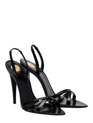 Saint Laurent Kate Leather Slingback Sandals - Black