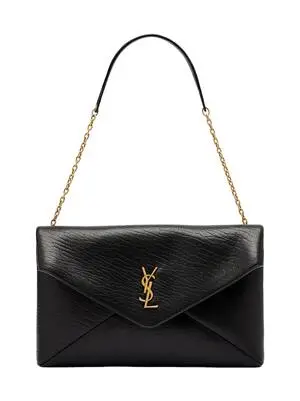 Saint Laurent Cassandre Leather Shoulder Bag - Black