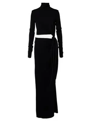 Sportmax Cutout Jersey Maxi Dress - Black
