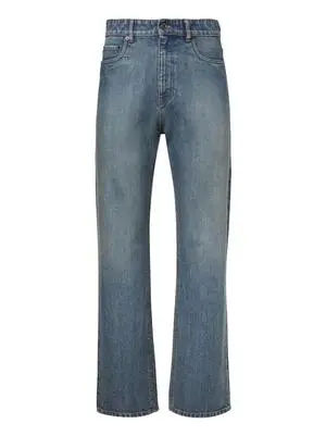 Miu Miu Logo Straight Jeans - Blue