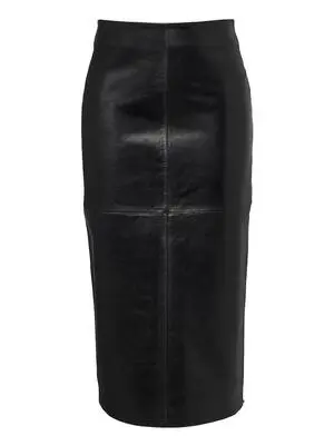 Sportmax Leather Pencil Skirt - Black