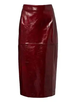 Sportmax Leather Pencil Skirt - Red