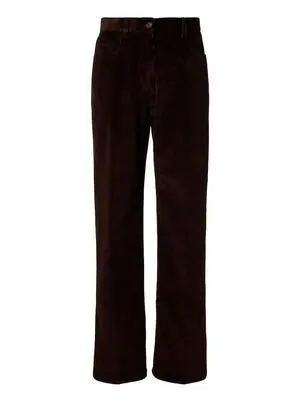 Miu Miu Cotton Corduroy Wide-leg Pants - Brown