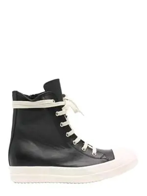 Rick Owens Leather High-top Sneakers - Black