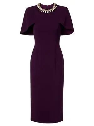 Jenny Packham Thalia Crystal-embellished Midi Dress - Purple