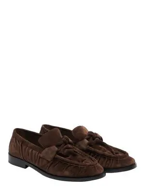 Bottega Veneta Astaire Knot Suede Loafers - Brown