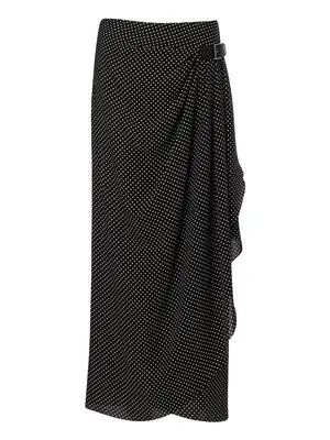 TOM FORD Polka-dot Silk Midi Skirt - Black