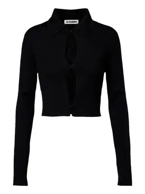 JIL SANDER Virgin Wool Cardigan - Black