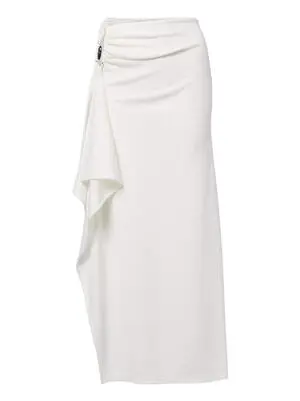 Christopher Esber Ribbed-knit Draped Maxi Skirt - White