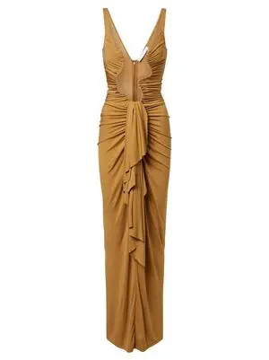 Christopher Esber Salacia Cutout Draped Maxi Dress - Beige