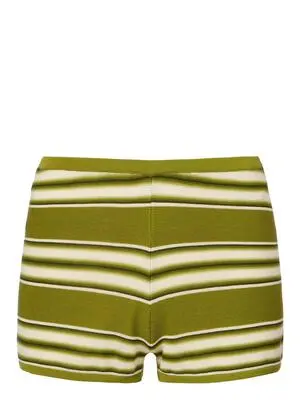 Faithfull The Brand Playa Striped Cotton-blend Shorts - Green