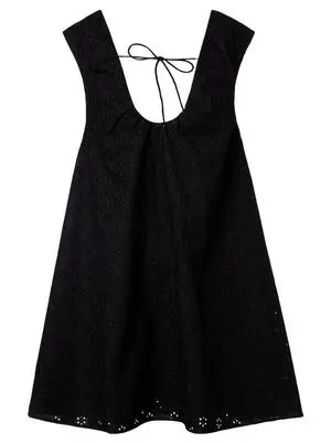 Faithfull The Brand Juana Broderie Anglaise Minidress - Black