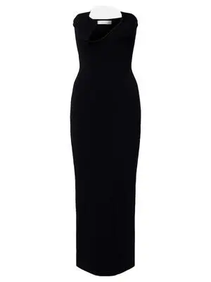 Christopher Esber Odessa Embellished Ribbed-knit Midi Dress - Black