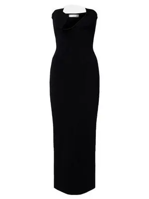 Christopher Esber Odessa Embellished Ribbed-knit Midi Dress - Black