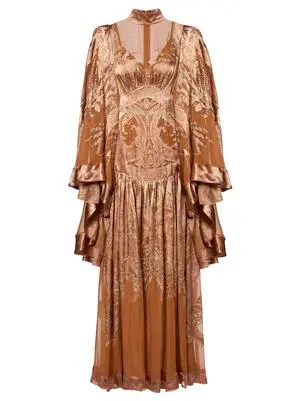 Zimmermann Memento Burnout Paisley Gown - Brown