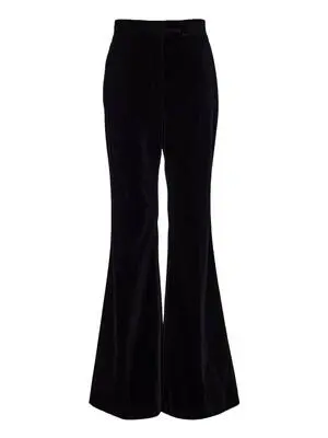 Valentino Garavani Cotton Velvet Flared Pants - Black