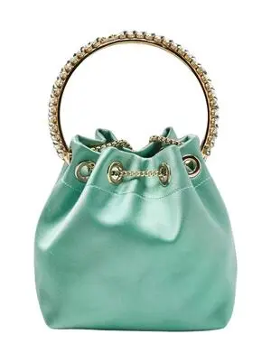 JIMMY CHOO Bon Bon Crystal-embellished Bucket Bag - Green