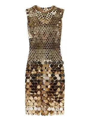 Rabanne Sparkle Disc Mini Dress - Gold