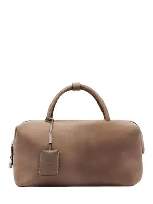 Max Mara Holdall Medium Suede Tote Bag - Brown