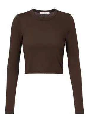 SLVRLAKE Baby Cropped Cotton Jersey T-shirt - Brown