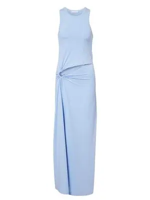 Rabanne Cutout Cotton-blend Maxi Dress - Blue