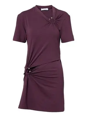 Rabanne Cutout Cotton-blend Jersey Minidress - Burgundy