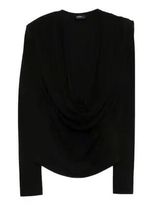 Wardrobe.NYC Drape Blouse - Black