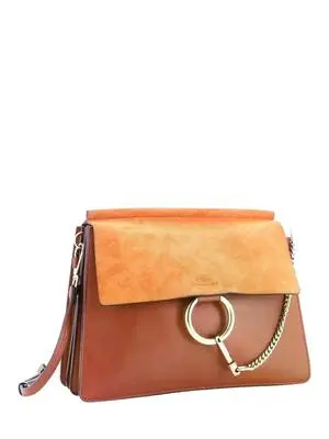 Chloé Faye Leather Medium Shoulder Bag - Brown