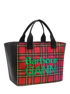 GANNI X Barbour Tartan Print Tote Bag - Red
