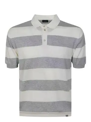 Paul & Shark Striped-pattern Short-sleeve Polo Shirt - Grey
