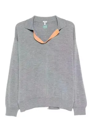 Loewe Polo-neck Long-sleeve Top - Grey