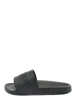 Givenchy Logo-embroidered Slides - Black
