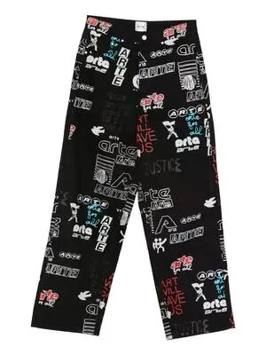 ARTE ANTWERP Graphic-print Jeans - Black