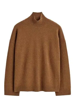 Cos Cashmere Mock-neck Jumper - Brown