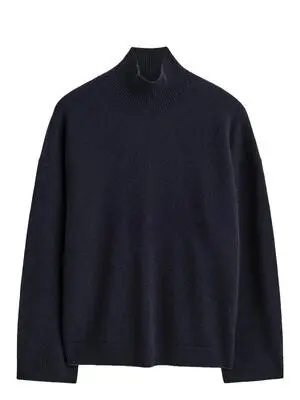 Cos Cashmere Mock-neck Jumper - Navy