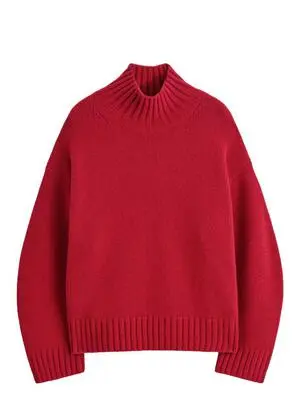 Cos Cashmere Mock-neck Sweater - Red