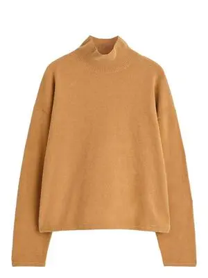 Cos Chenille Mock-neck Sweater - Beige