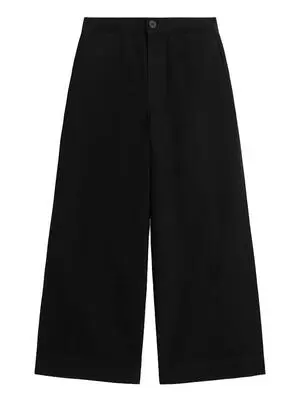 Cos Cropped Wide-leg Denim Pants - Black