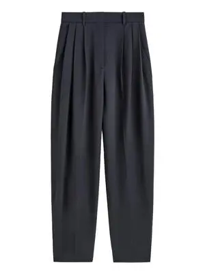 Cos Pleated Wool-blend Tulip Pants - Navy
