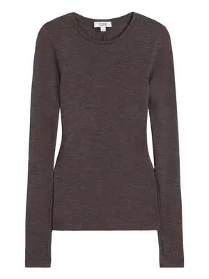 Cos Merino Wool Long Sleeve Top - Brown