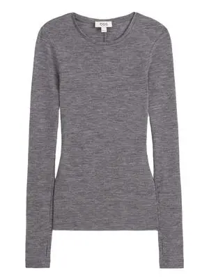 Cos Merino Wool Long Sleeve Top - Gray
