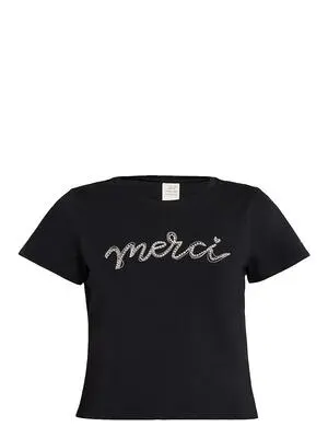 Cinq À Sept Merci Chain Tee - Black/silv