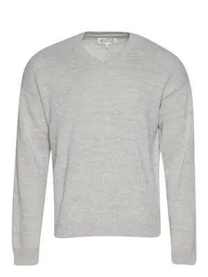 MAISON MARGIELA V-neck Cotton-blend Sweater - Grey