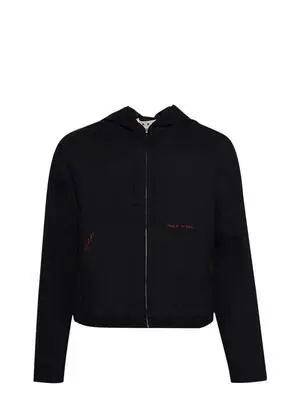 Marni Zip-up Virgin Wool Hoodie - Blue