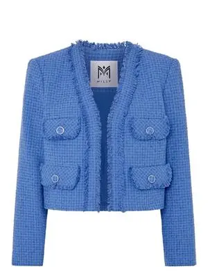 MILLY Serena Boucle Jacket - Blue