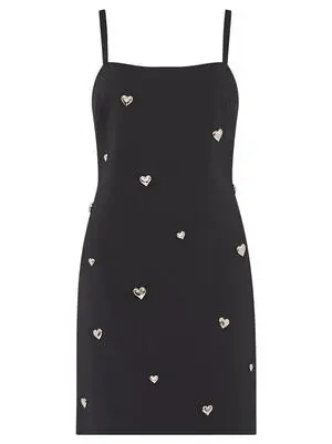MILLY Colette Heart Applique Mini Dress - Black