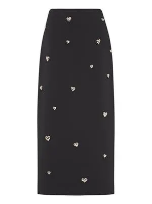 MILLY Syra Heart Applique Maxi Skirt