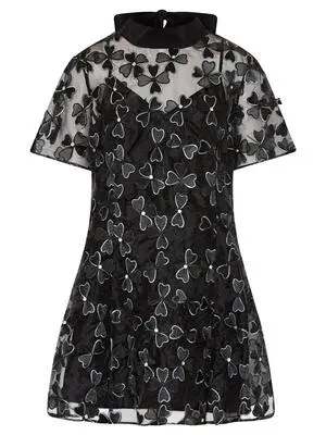 MILLY Susie Organza Mini Dress - Black